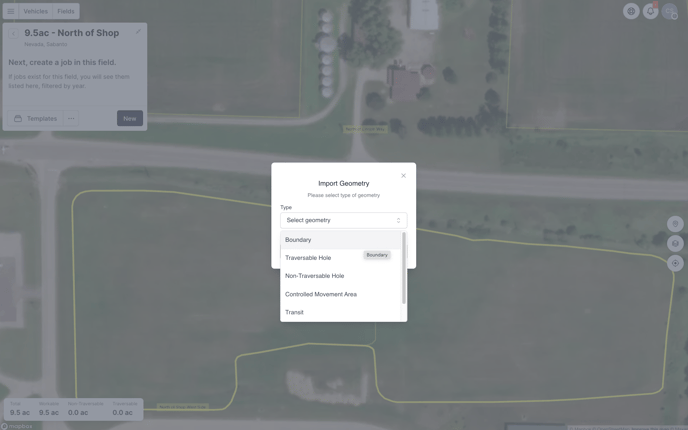 How to export, import, and adjust field geometries